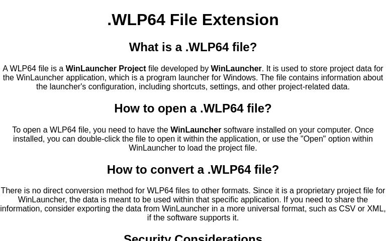 .WLP64 File Extension ― Perchance Generator
