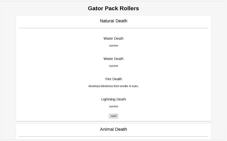 Gator Pack Rollers ― Perchance Generator