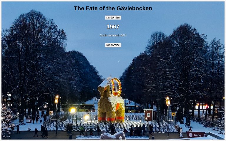 The Fate of the Gävlebocken ― Perchance Generator
