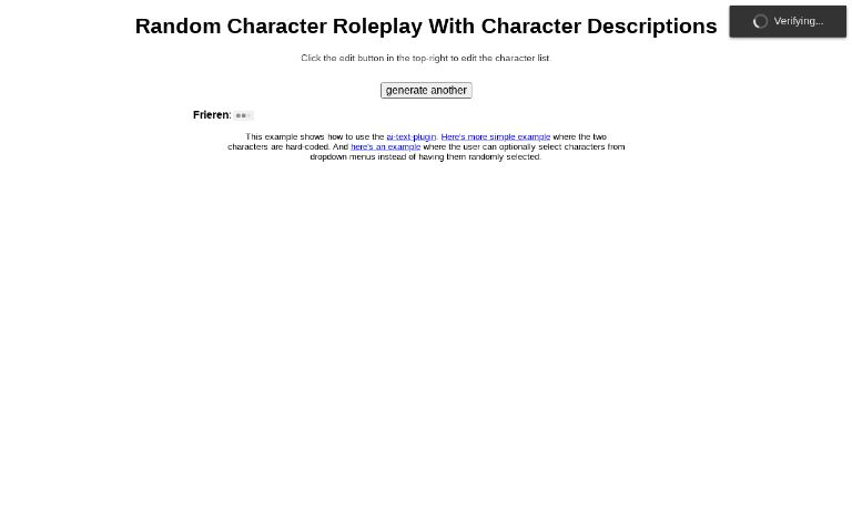 Random Character Roleplay With Character Descriptions