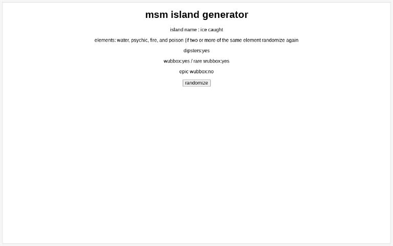 msm island generator