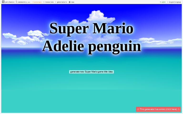Super Mario several ― Perchance Generator
