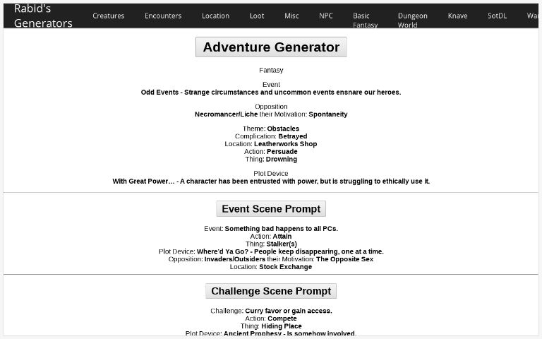 Adventure Generator