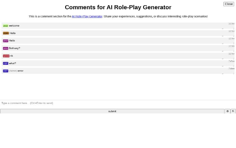 Comments for AI Role-Play Generator