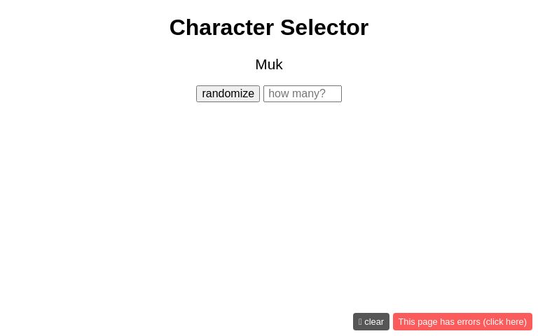 Character Selector ― Perchance Generator