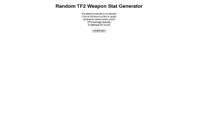 Random TF2 Weapon Stat Generator