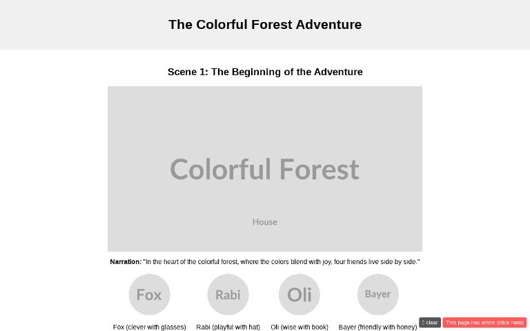 The Colorful Forest Adventure ― Perchance Generator
