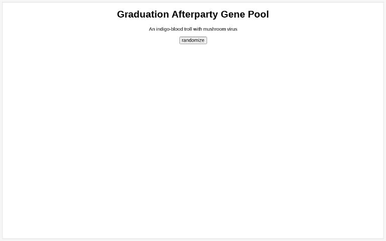 Graduation Afterparty Gene Pool ― Perchance Generator