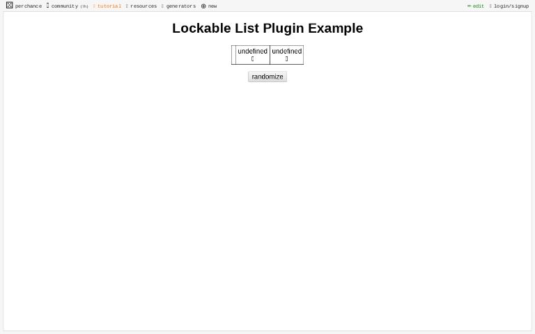 Lockable List Plugin Example