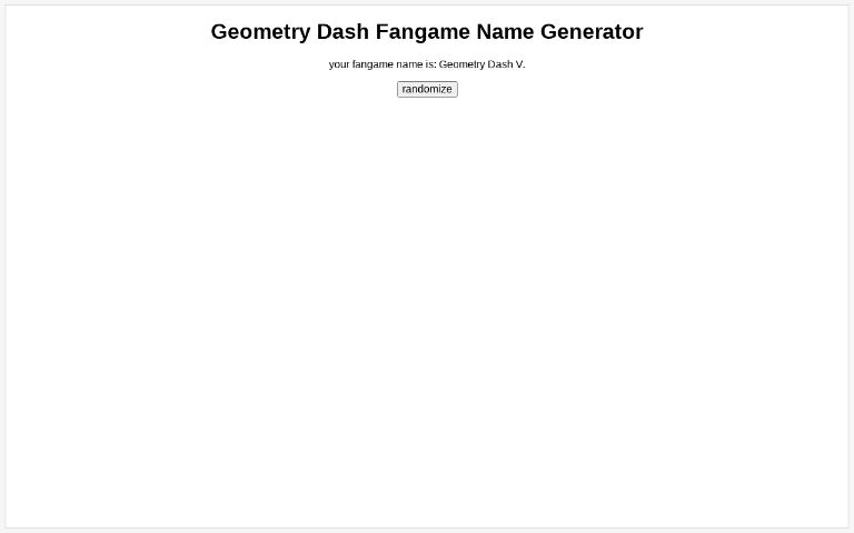 Geometry Dash Fangame Name Generator