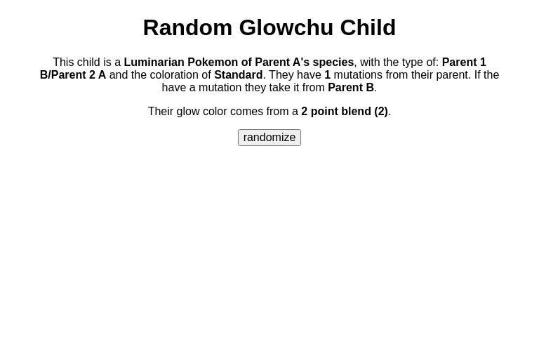Random Glowchu Child ― Perchance Generator