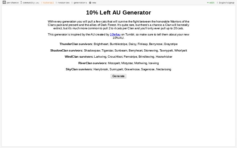 10% Left AU Generator