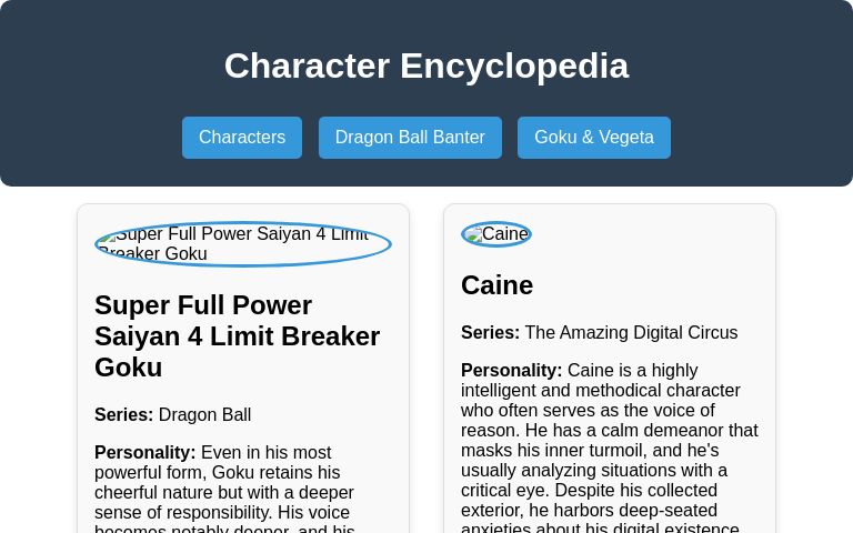 Character Encyclopedia ― Perchance Generator