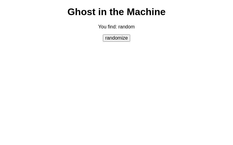 Ghost in the Machine ― Perchance Generator