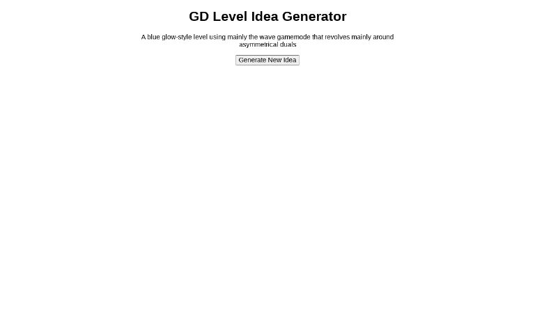 GD Level Idea Generator