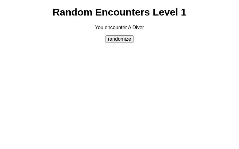 Random Encounters Level 1 ― Perchance Generator