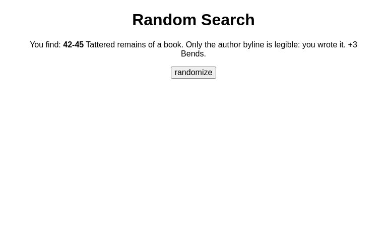 Random Search ― Perchance Generator