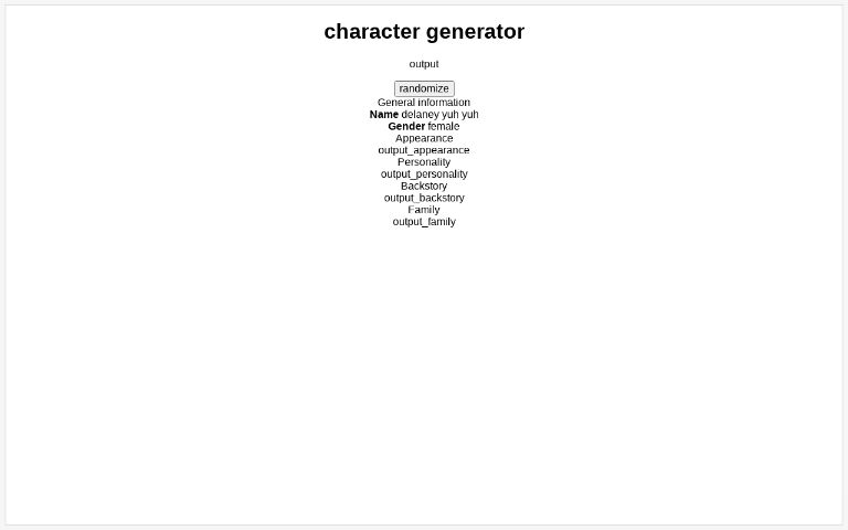 character generator