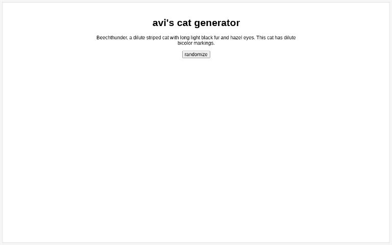 avi's cat generator