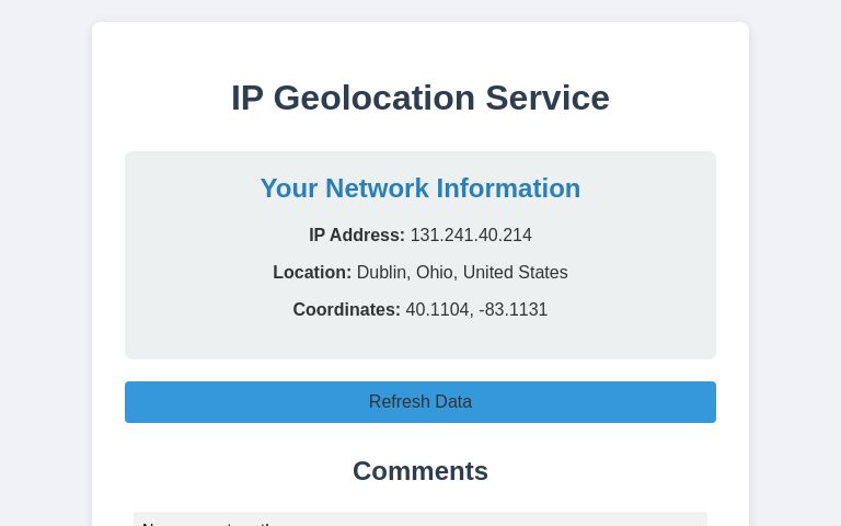 IP Geolocation Service ― Perchance Generator