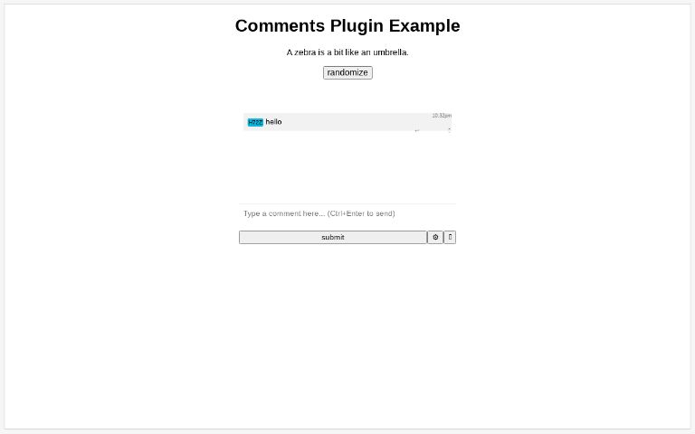Comments Plugin Example