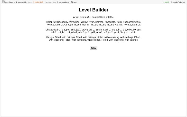 Level Builder ― Perchance Generator