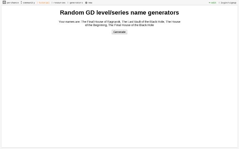 Random GD level/series name generators