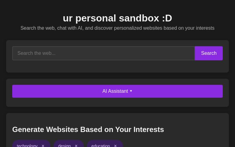 ur personal sandbox :D ― Perchance Generator