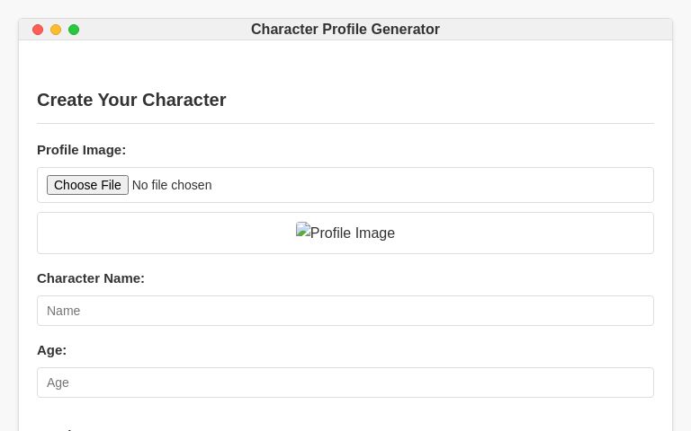Create Your Character ― Perchance Generator