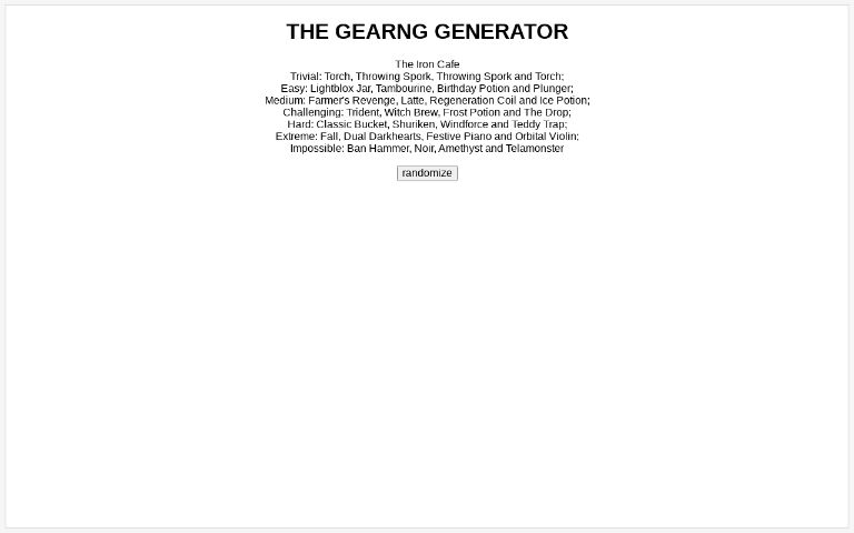 THE GEARNG GENERATOR