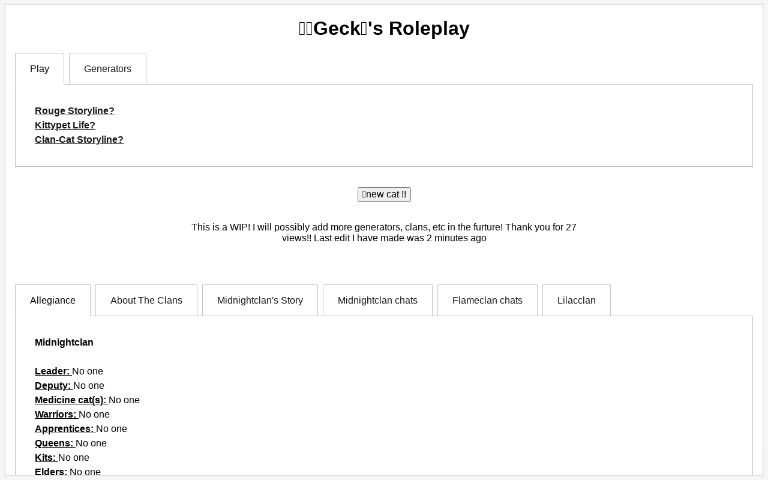 🐾🕯Geck☘️'s Roleplay