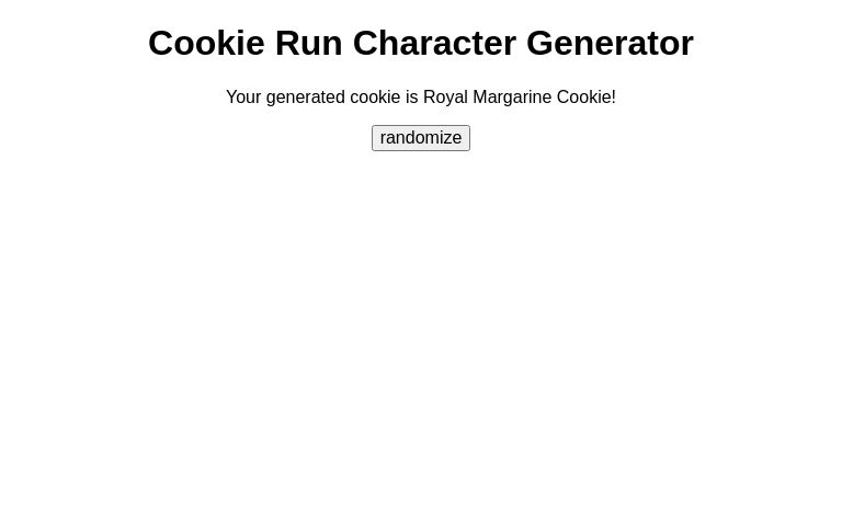 Cookie Run Character Generator