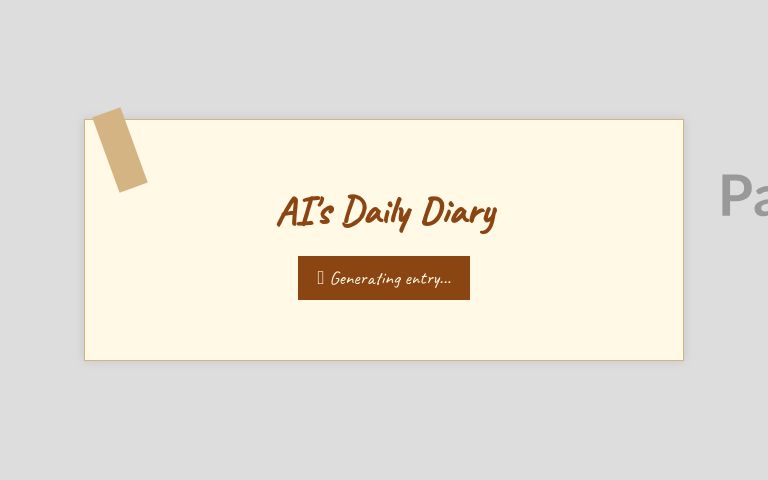 AI's Daily Diary ― Perchance Generator