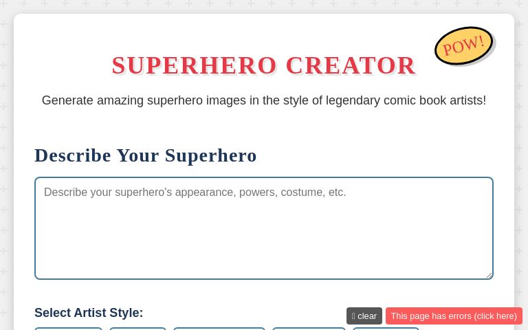 Superhero Creator ― Perchance Generator