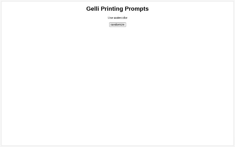 Gelli Printing Prompts ― Perchance Generator