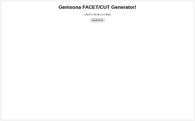 Gemsona FACET/CUT Generator!