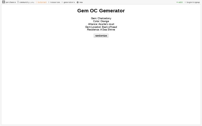 Gem OC Gemerator ― Perchance Generator