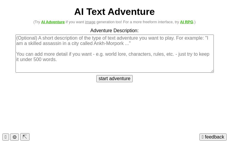 AI Text Adventure - free, no-signup, no limits - AI Dungeon Alternative ...