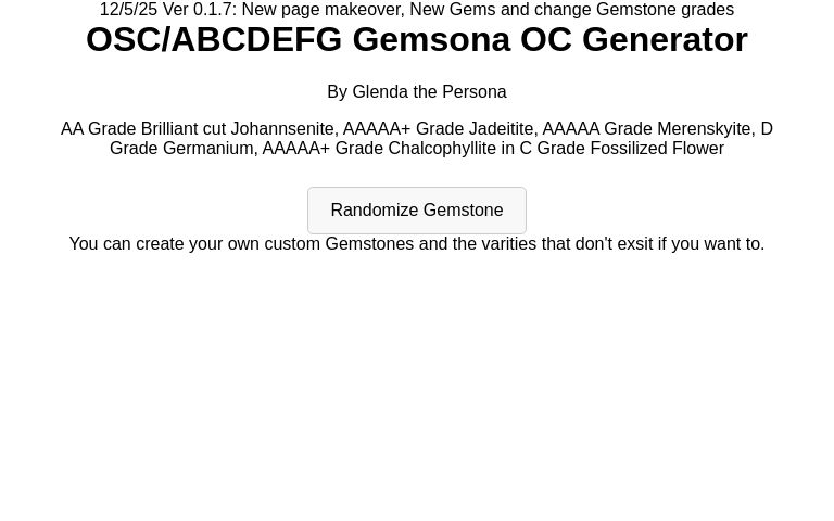 OSC/ABCDEFG Gemsona OC Generator
