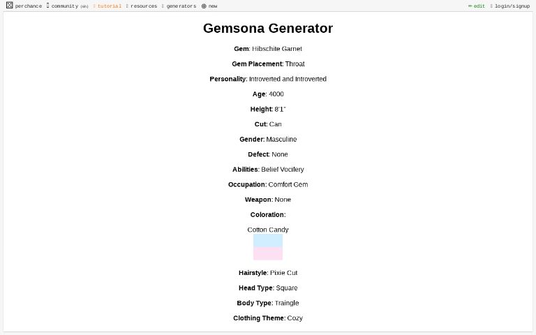Gemsona Generator