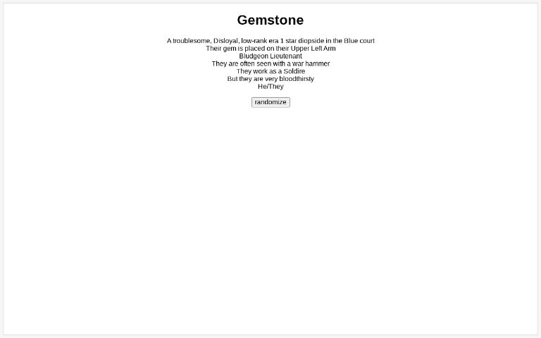 Gemstone ― Perchance Generator