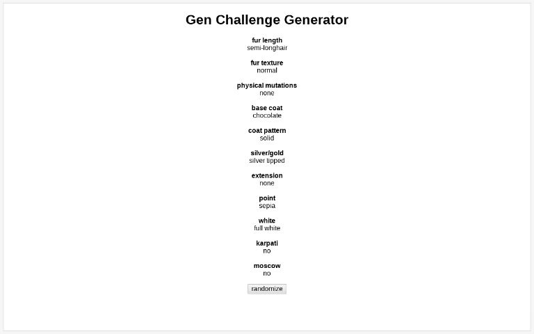 Gen Challenge Generator