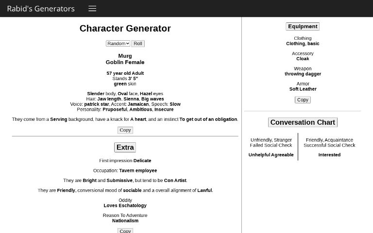 Character Generator