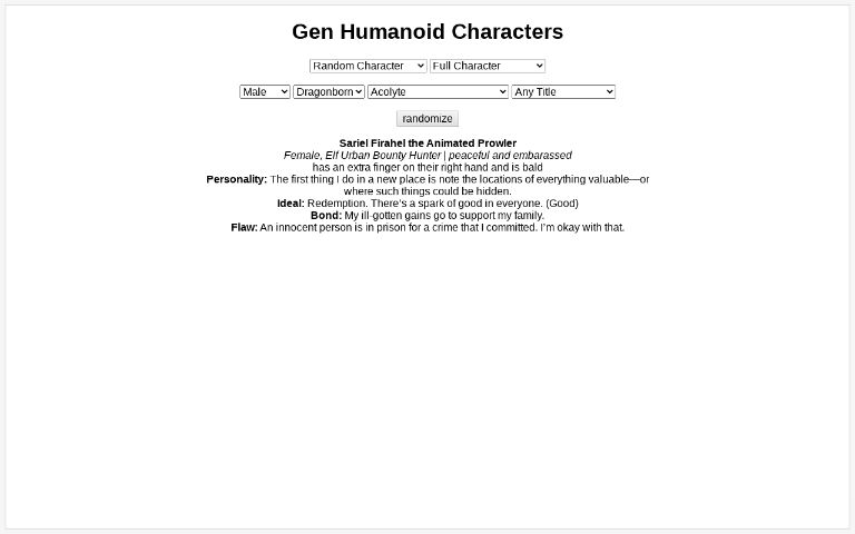 Gen Humanoid Characters