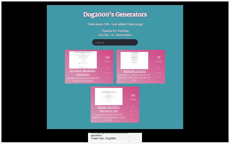 Dog2000's Generators