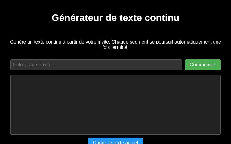 Générateur de texte continu ― Perchance Generator