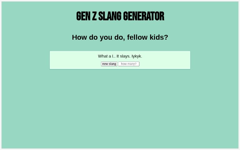 Gen Z Slang Generator
