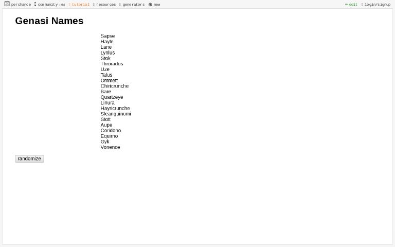 Genasi Names ― Perchance Generator