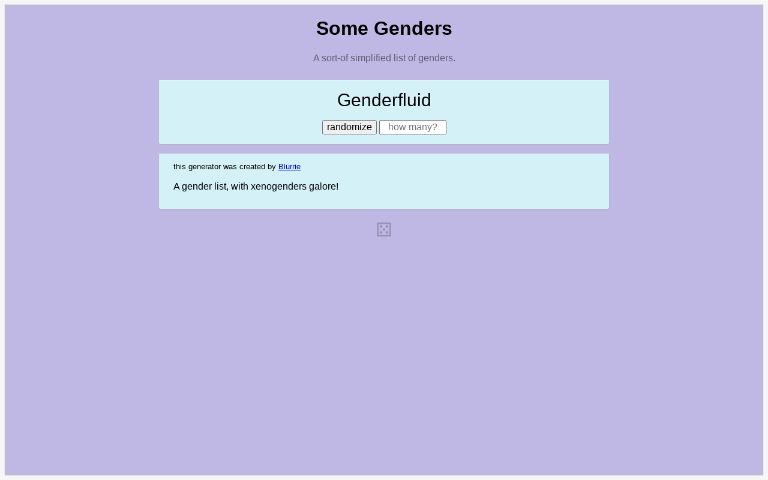 Some Genders ― Perchance Generator