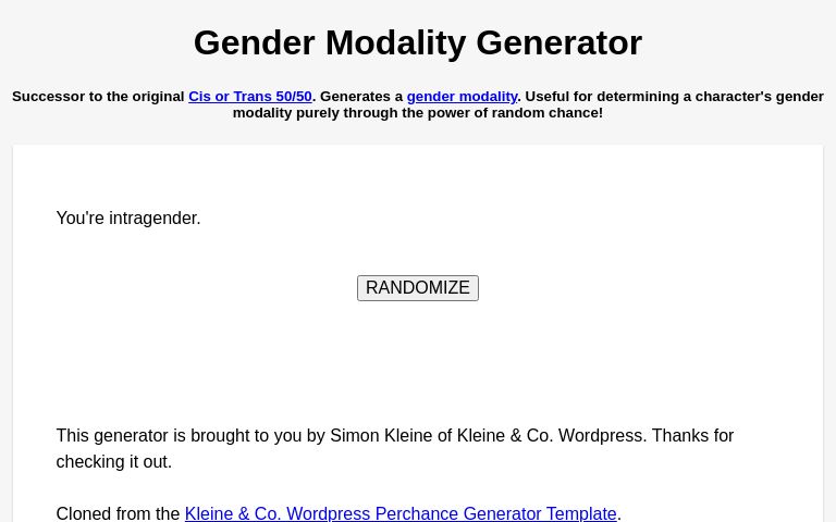 Gender Modality Generator